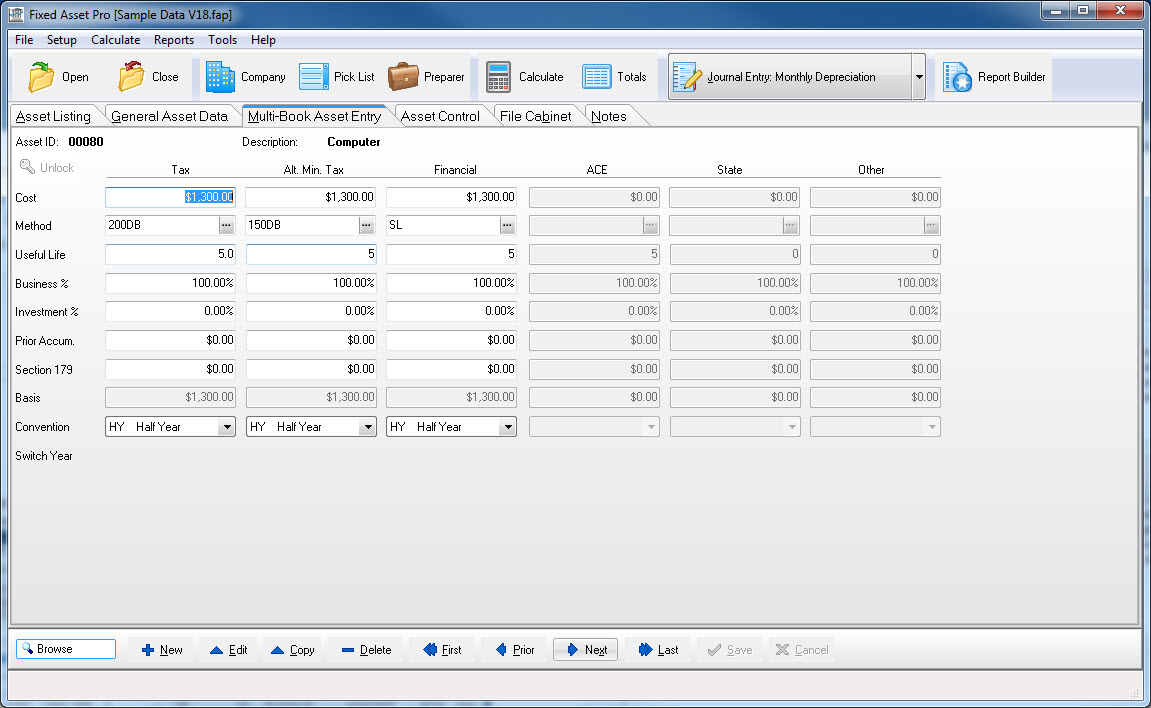 Fixed Asset Pro | MoneySoft® | Calculate Asset Depreciation, Fast
