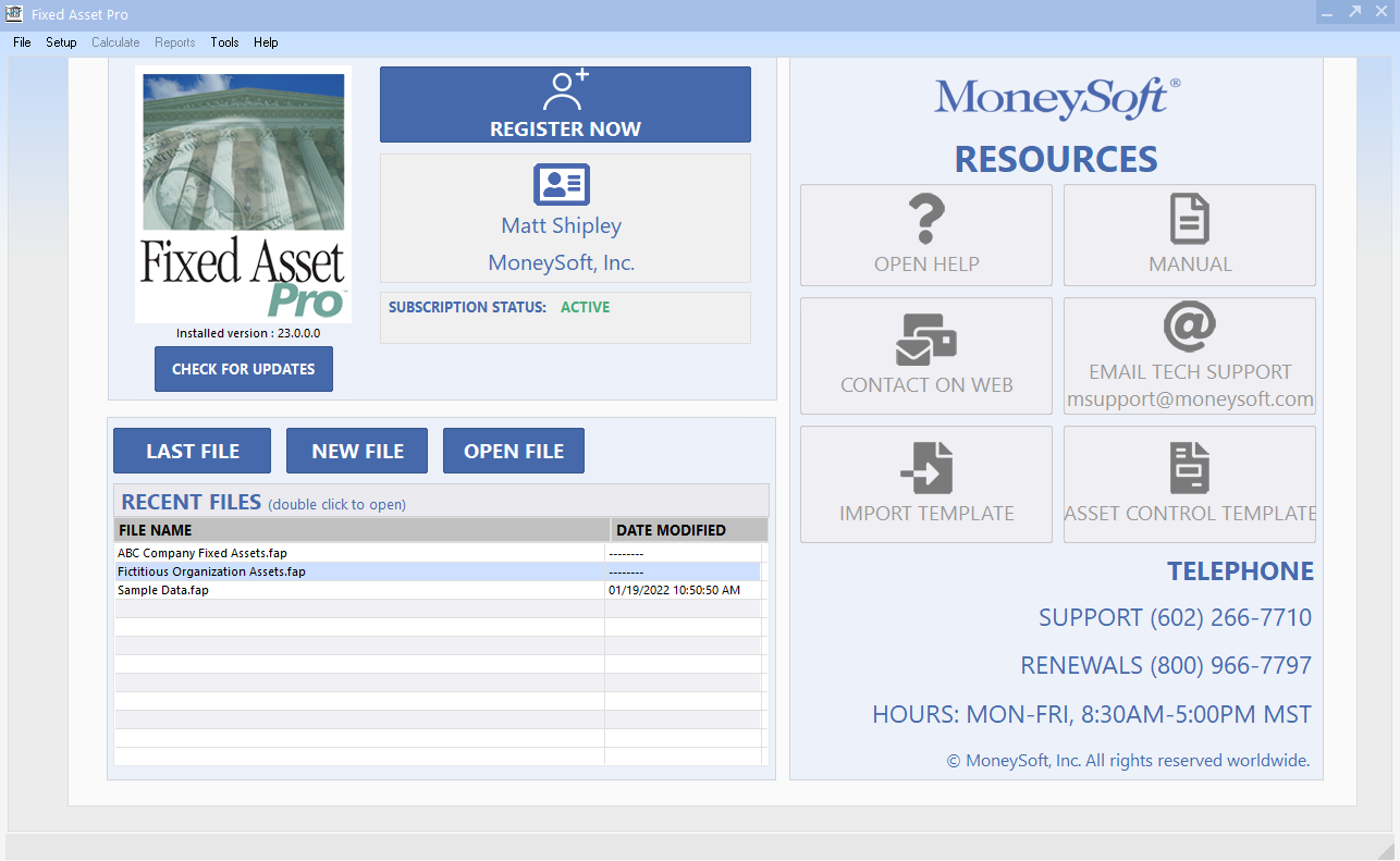 Fixed Asset Pro | MoneySoft® | Calculate Asset Depreciation, Fast