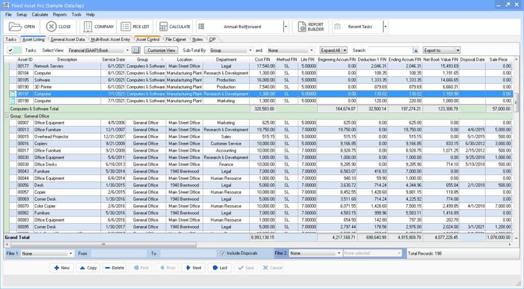 Fixed Assets List
